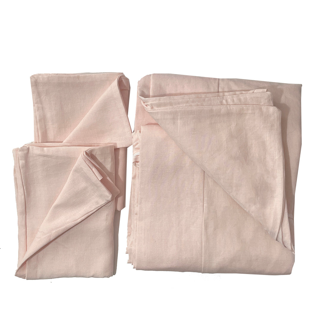 Collector's Set - 100% French Yarn Linen Simple Hem 3 PC Full Queen Du ...