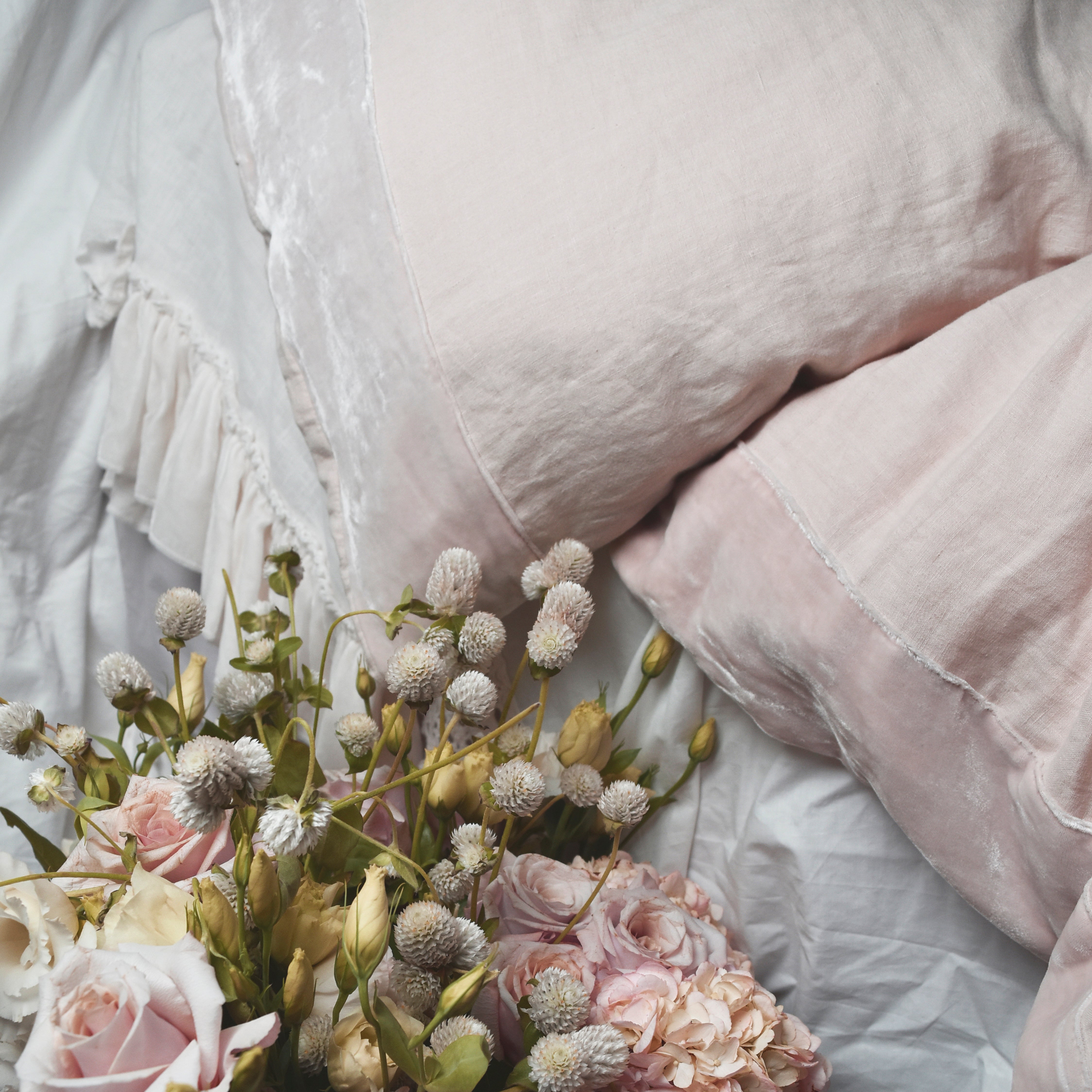 Velvet Border Linen Bedding - Rose – Linen Salvage Et Cie