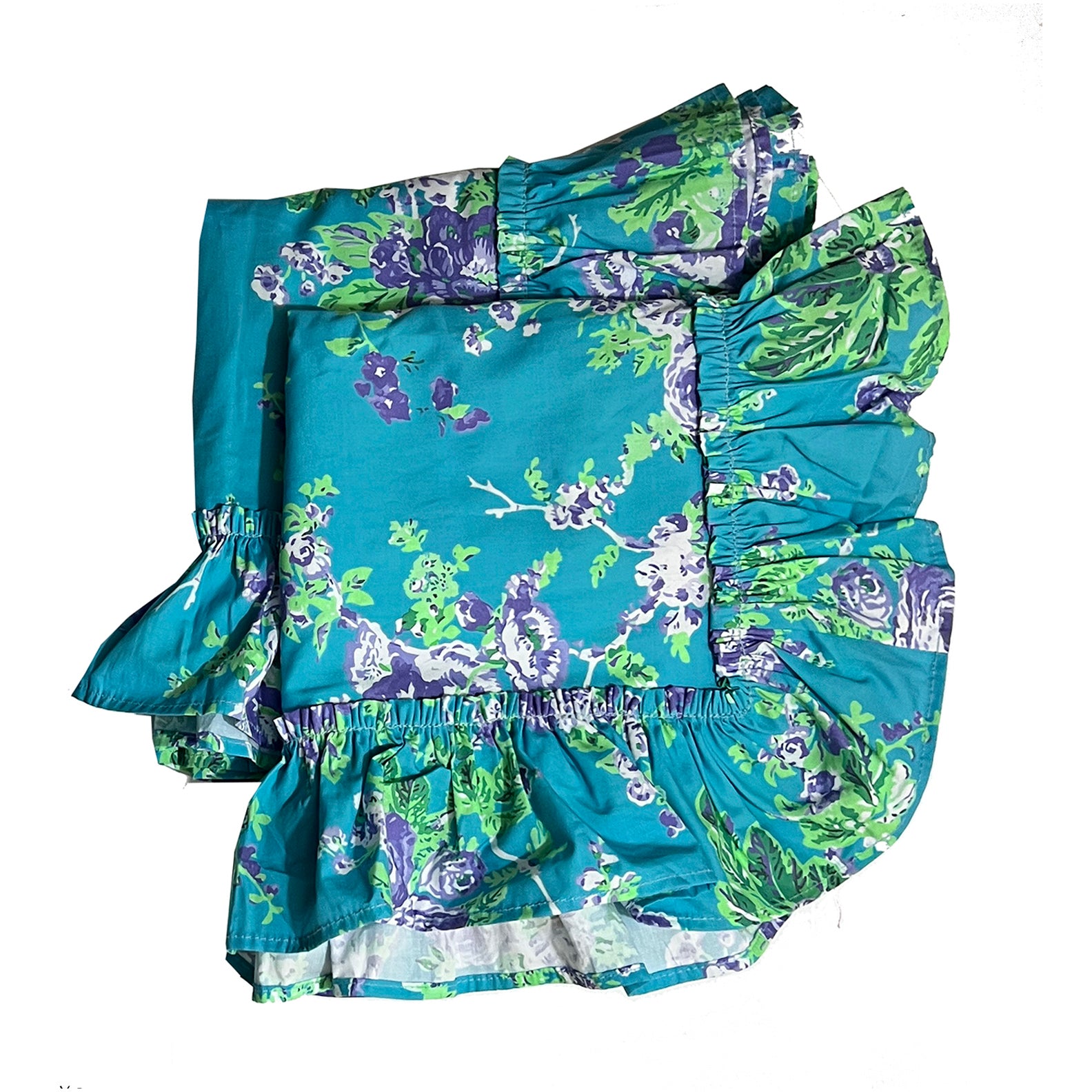 Collector's Set! -1 Pair- Austin Rose Tatter Ruffle Euro Shams - Teal ...