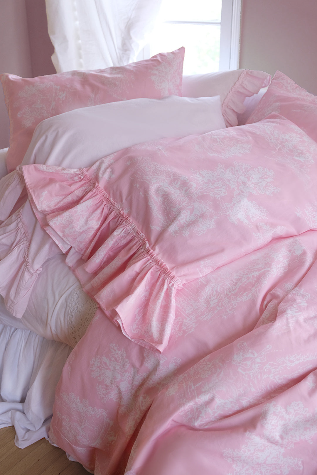 Love Toile Bedding - Petal Pink – Linen Salvage Et Cie